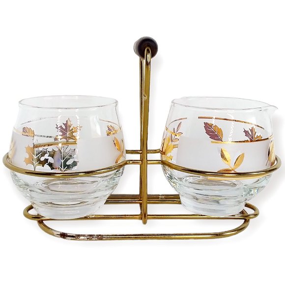 Libbey | Dining | Vintage Libbey Frosted Glass Sugar Creamer Caddy Set ...